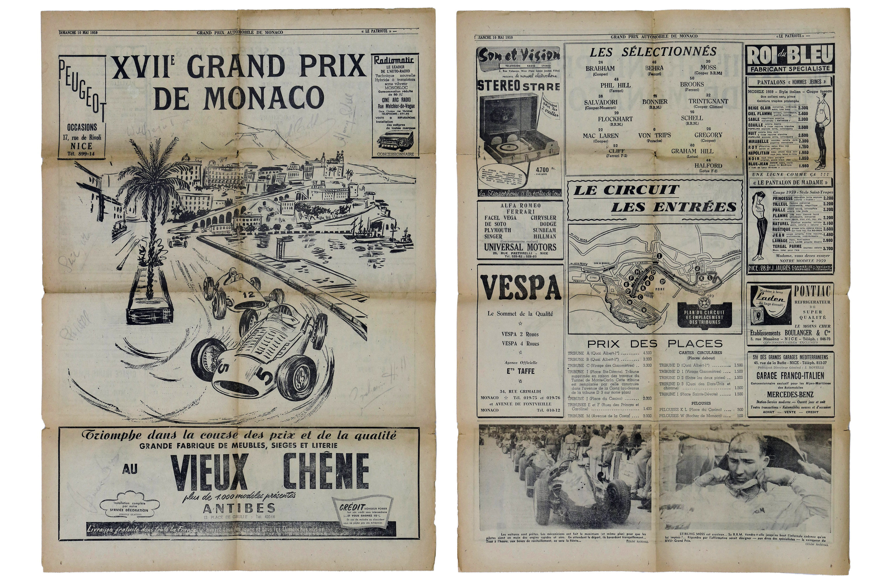 Lot 369 - 1959 Monaco Grand Prix French Newspaper