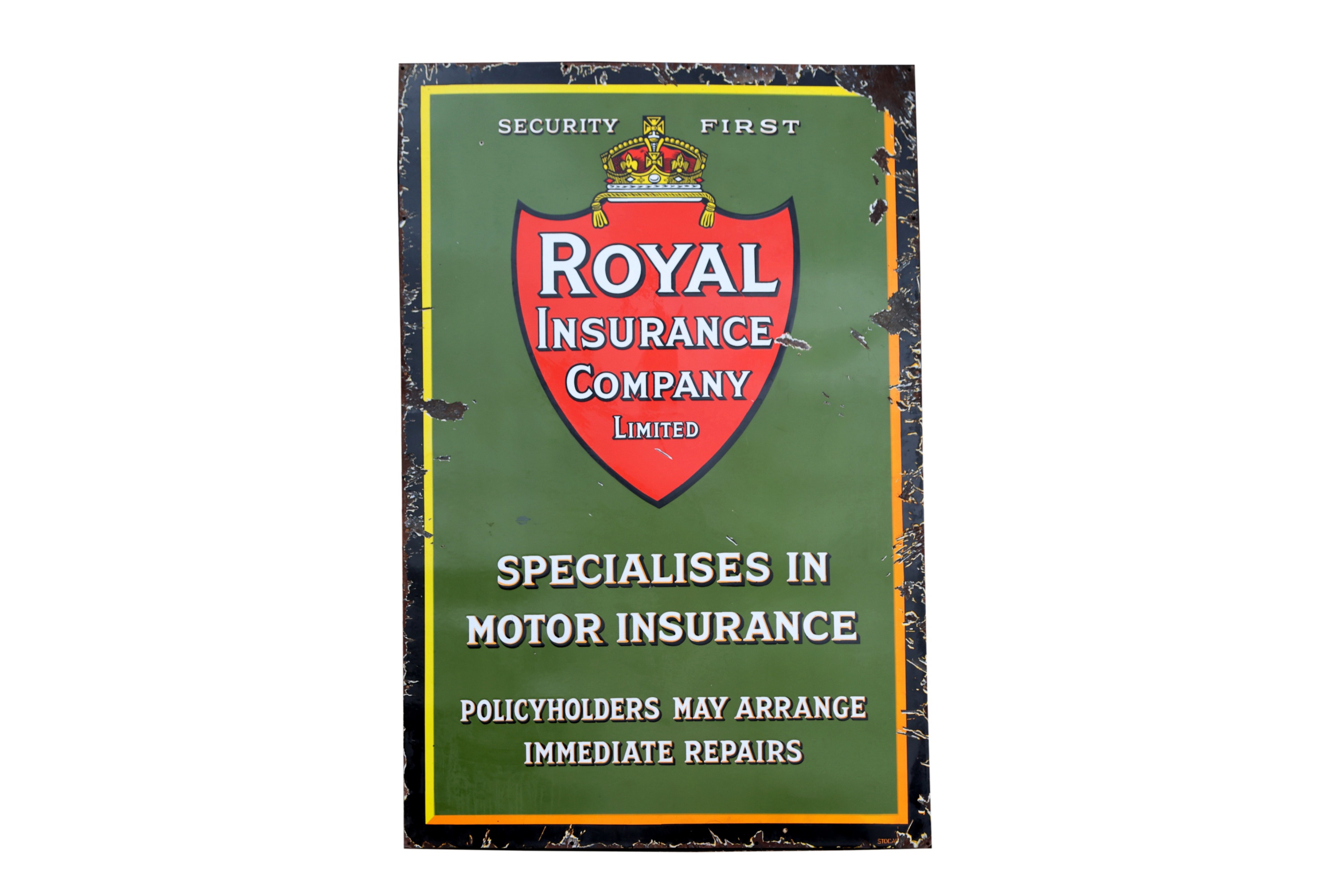 Lot 45 - A Very Large Royal Insurance Company Enamel