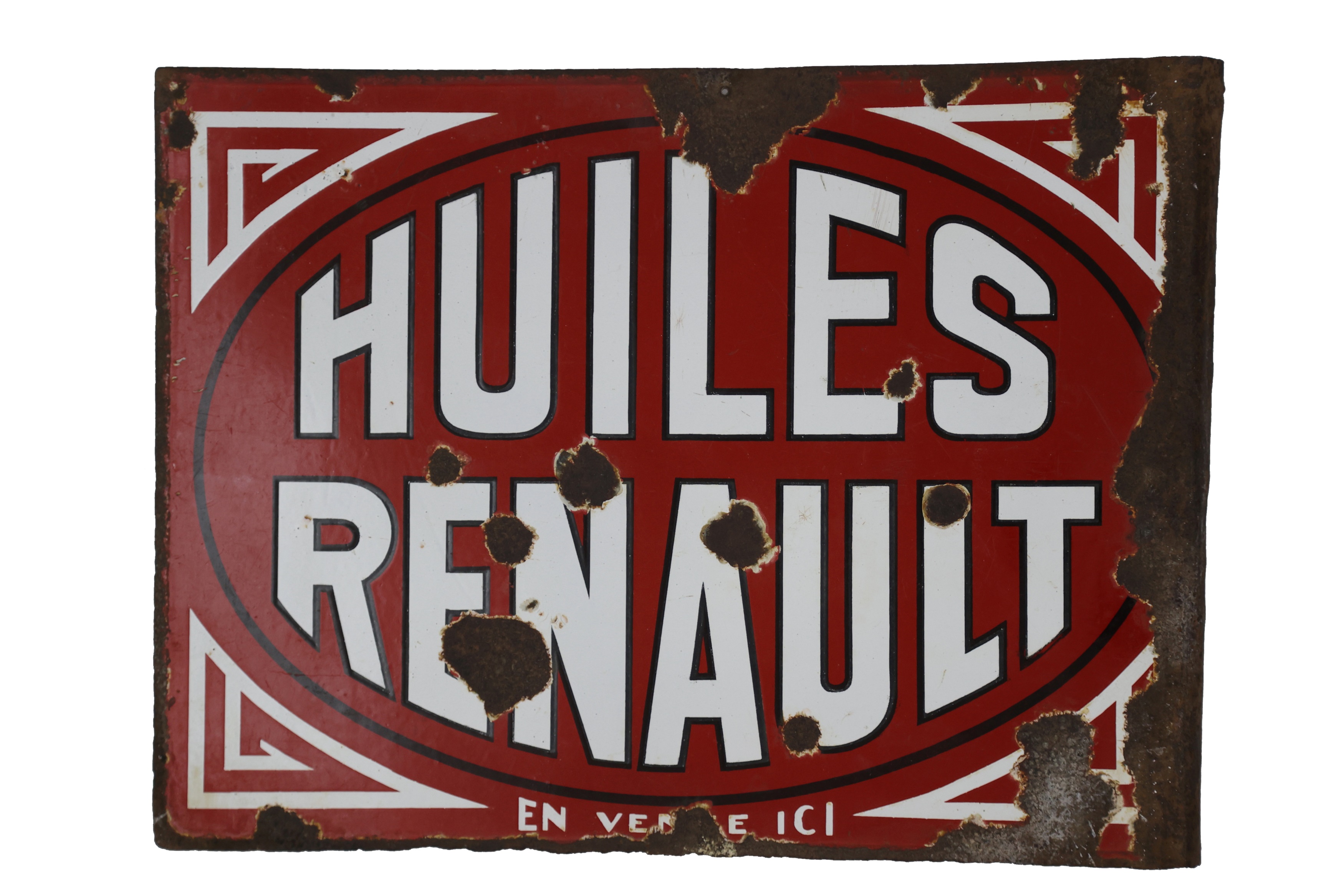 Lot 31 - Huiles Renault Enamel Sign