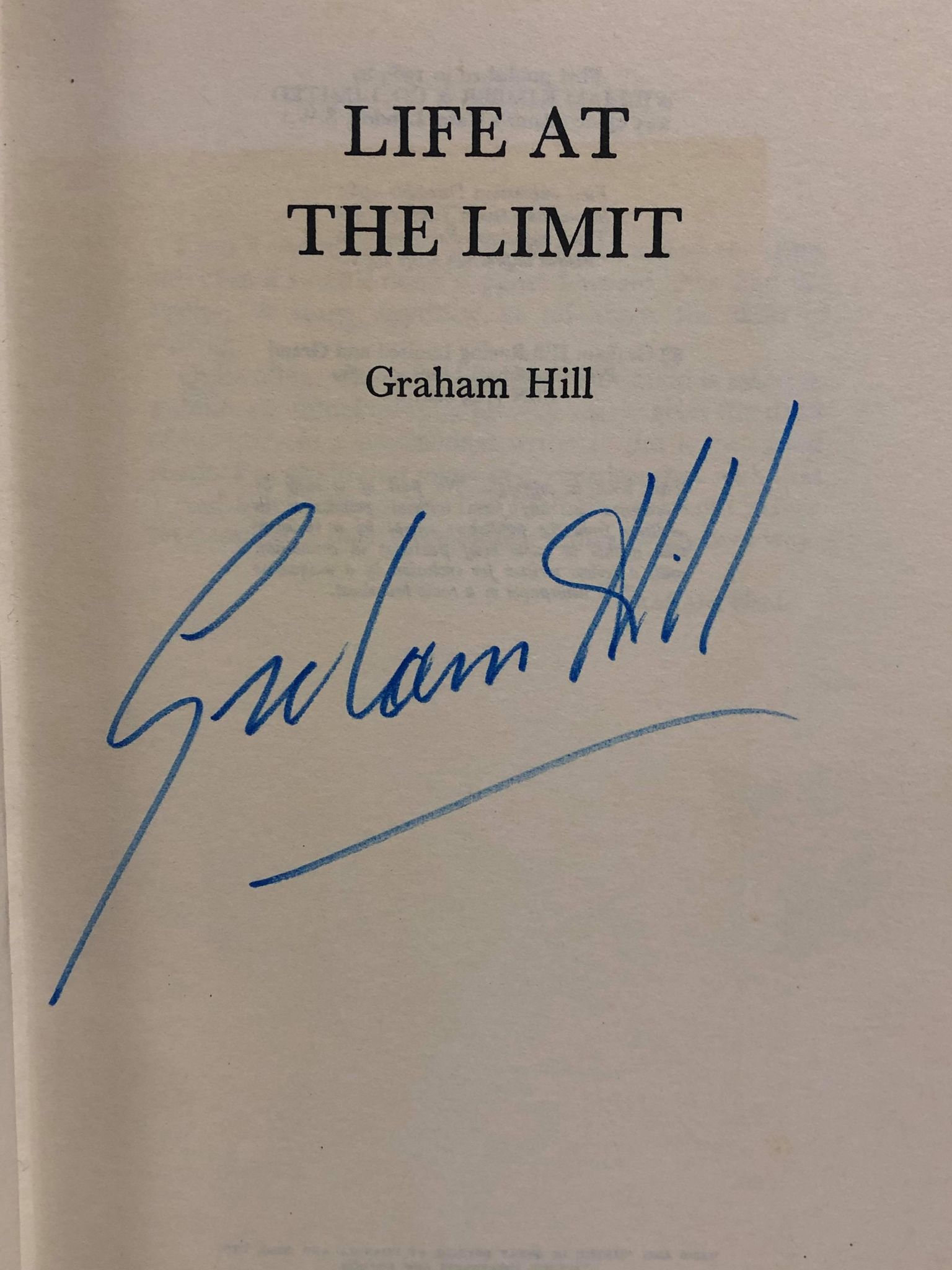 Lot 109 - Life at the Limit by Graham Hill (Signed