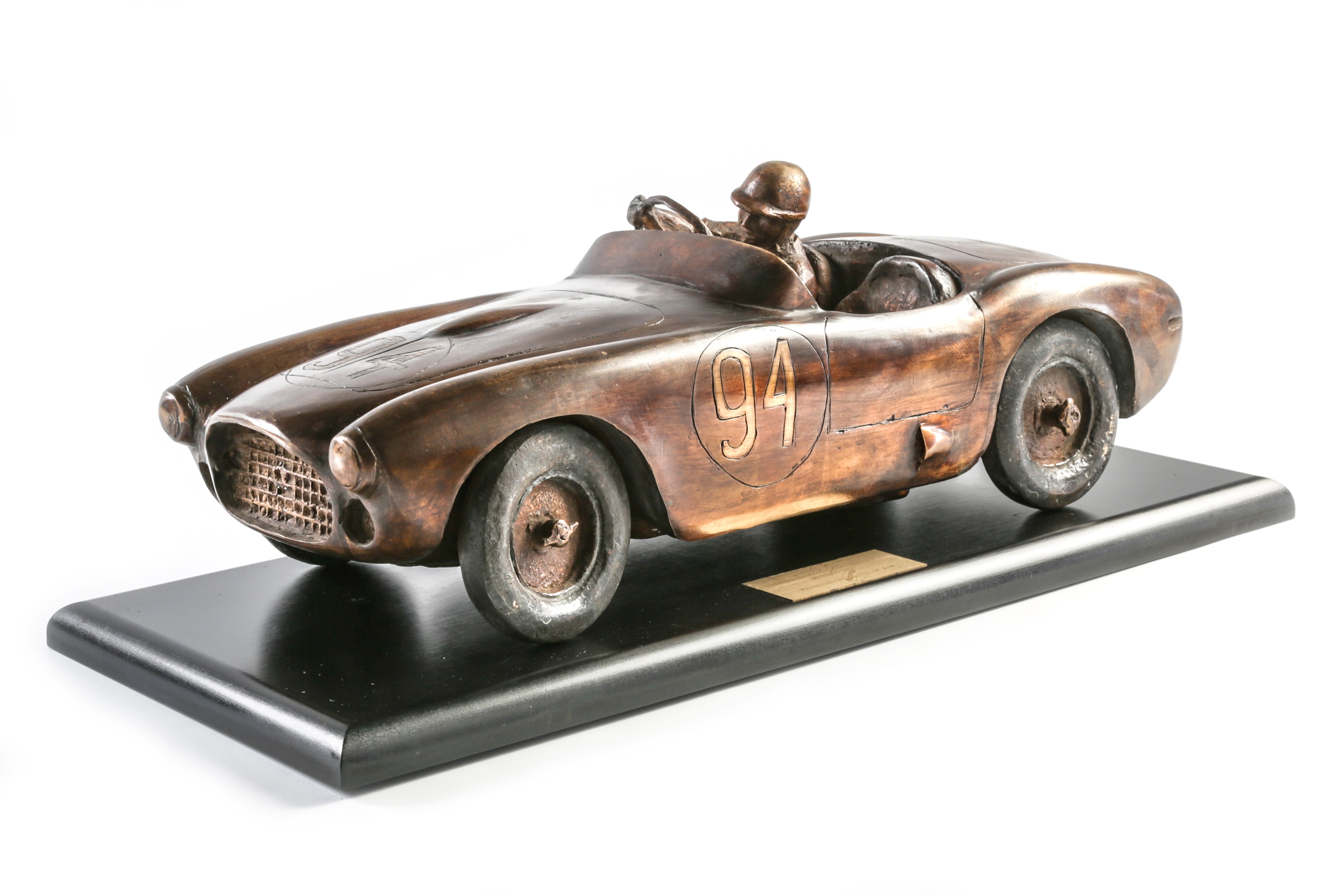 Lot 555 - A Large Bronze Ferrari 225S Sculpture by