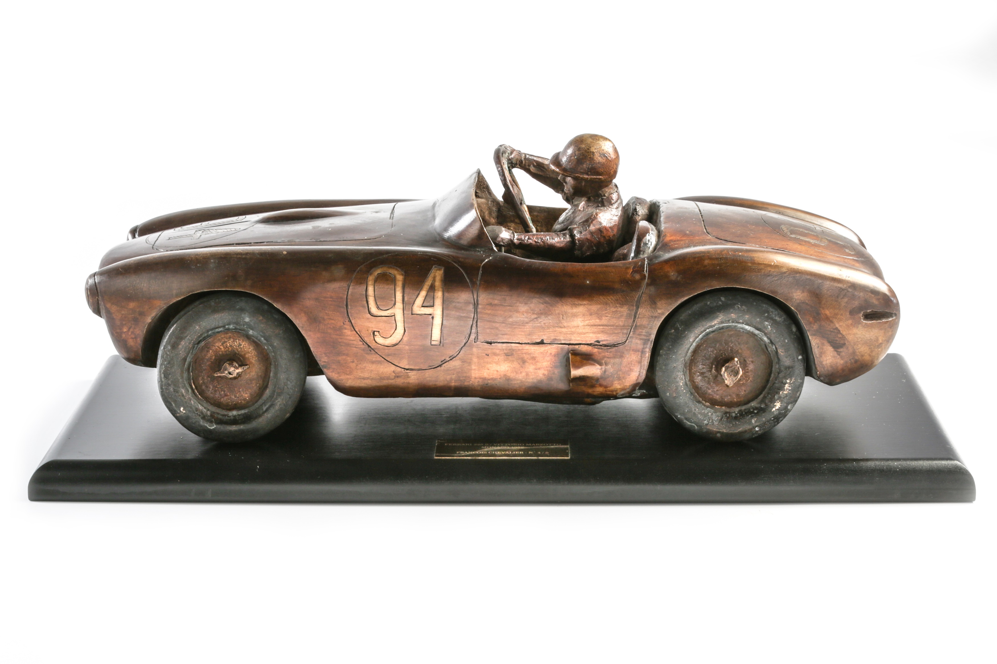 Lot 555 - A Large Bronze Ferrari 225S Sculpture by