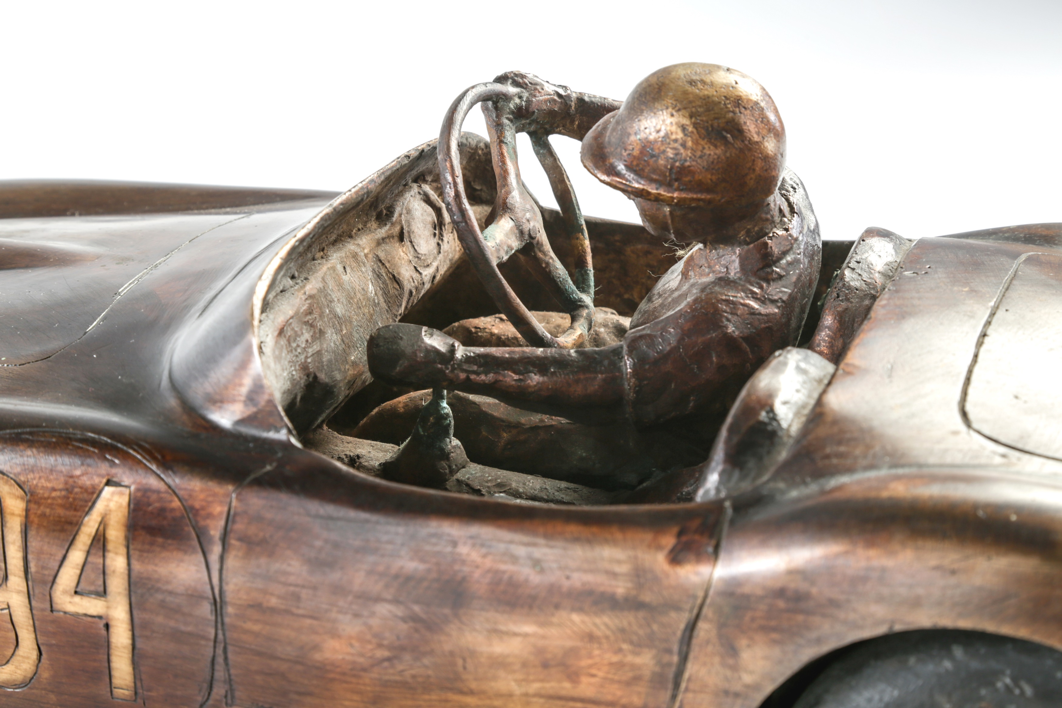 Lot 555 - A Large Bronze Ferrari 225S Sculpture by