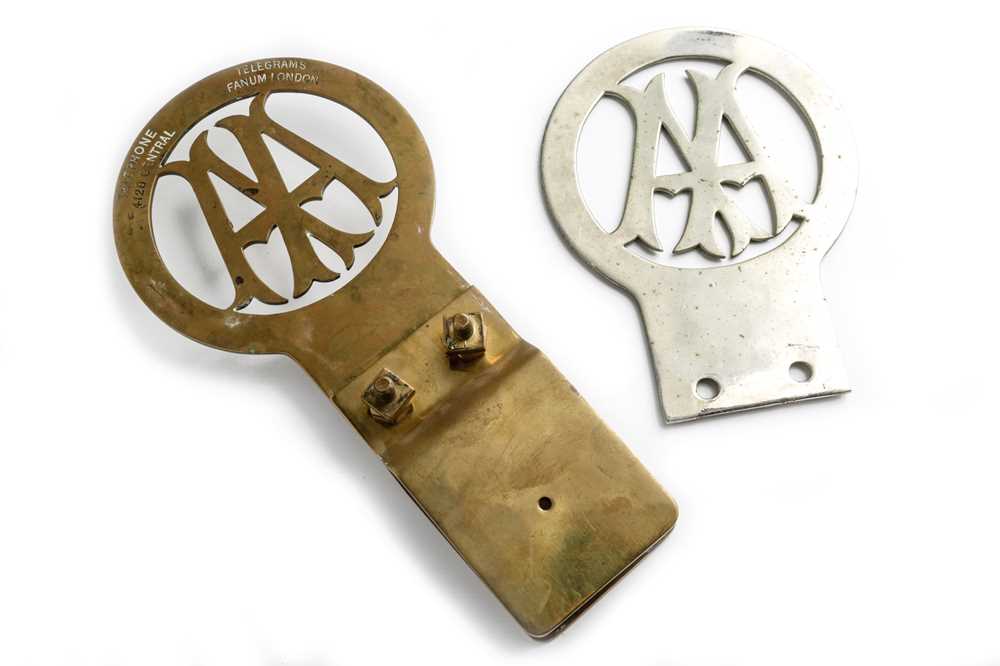 Lot 559 - Two Early 'Stenson Cooke' Wingless AA Badges