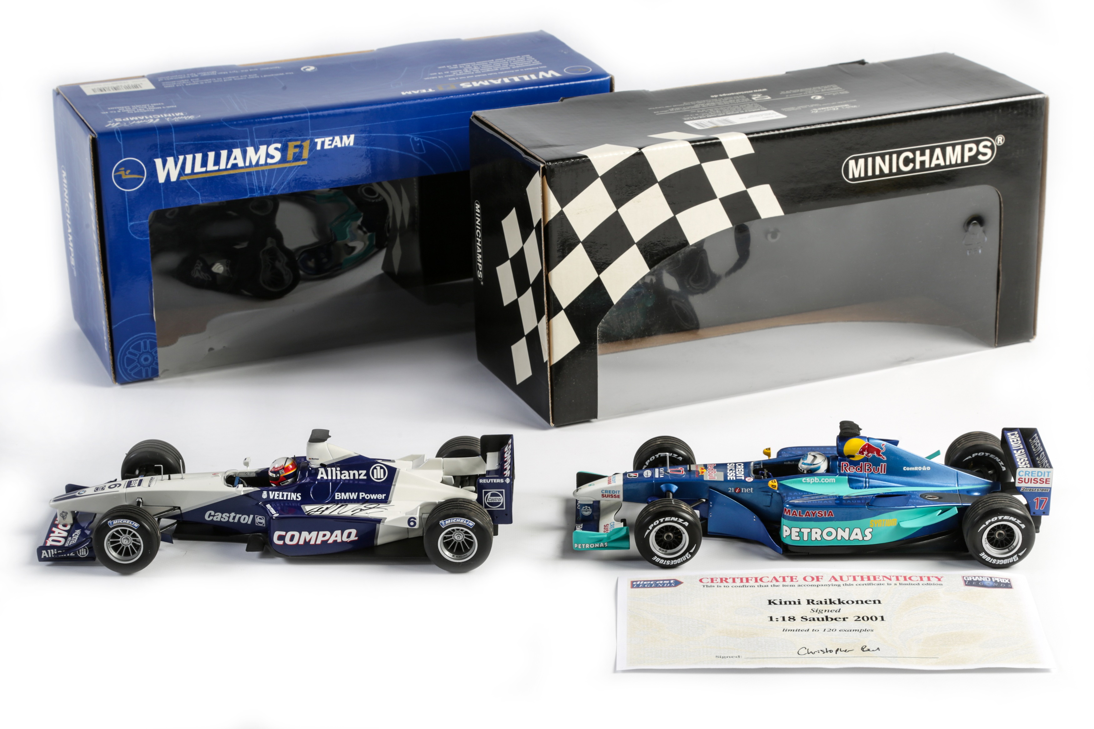 Lot 661 - Two Signed 1:18 Scale Formula One Models by