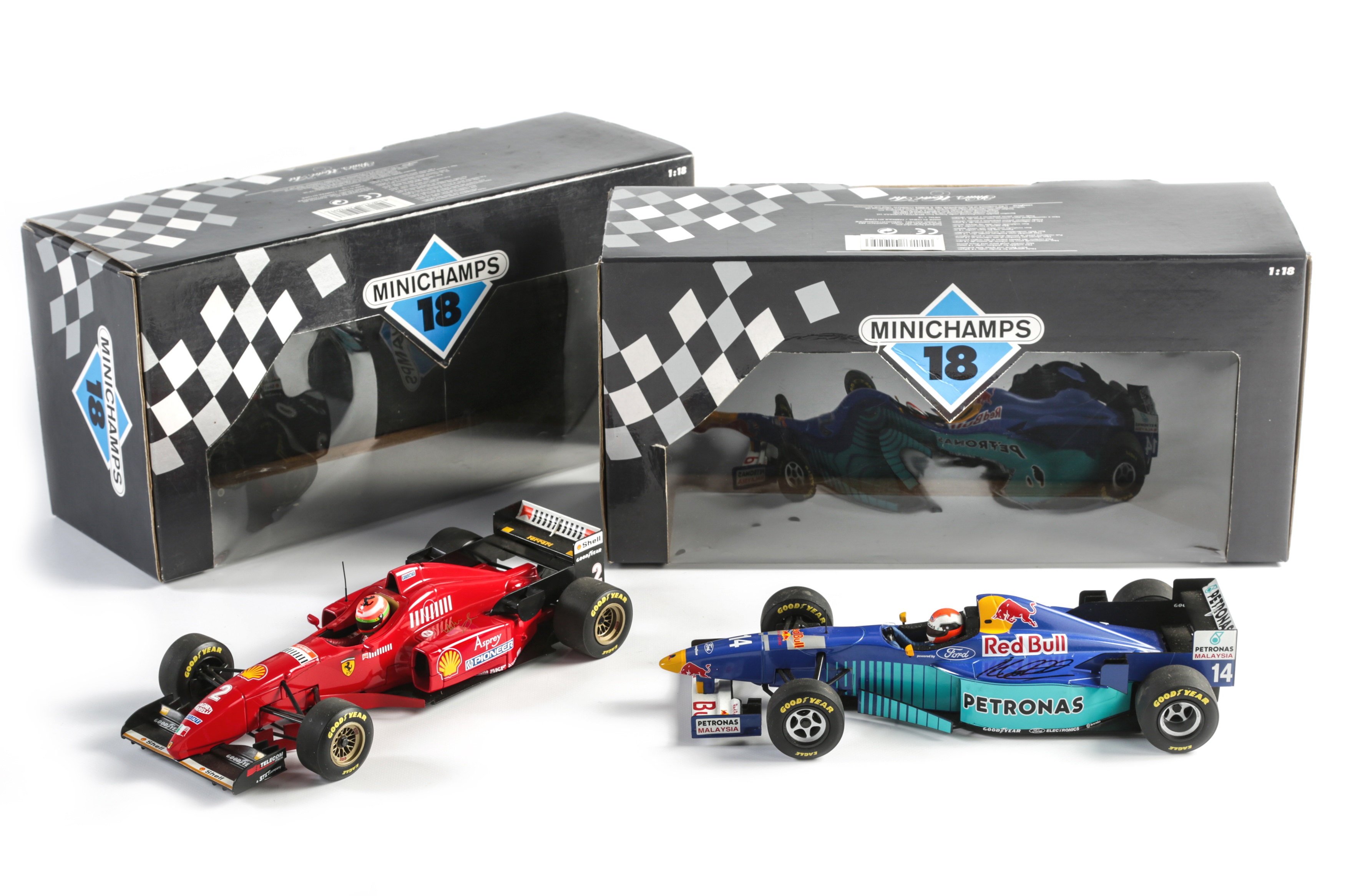 Lot 665 - Two Signed 1:18 Scale Formula One Models by