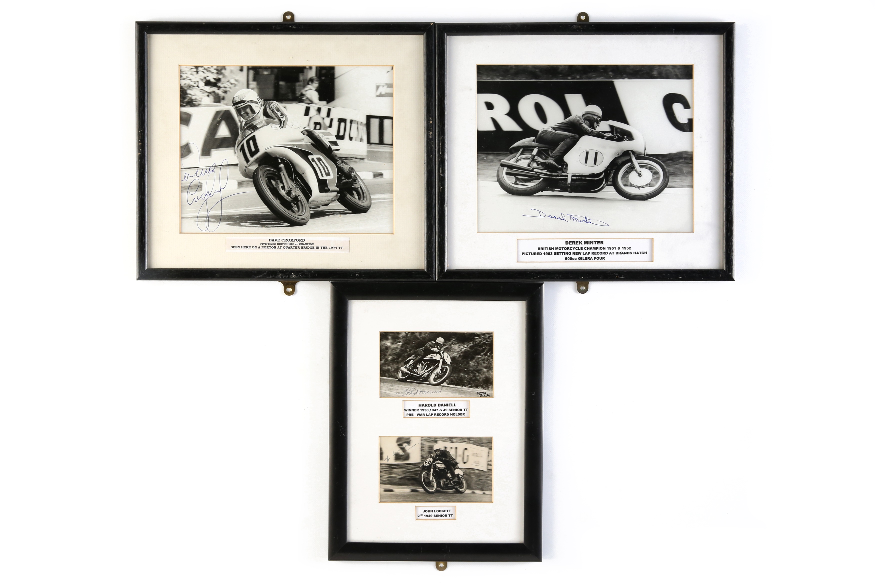 Lot 705 - Three Motorcycle Racing Signed Photograph