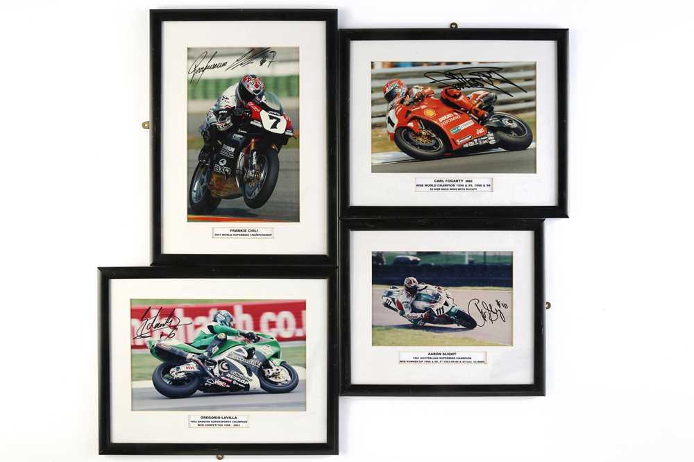 Lot 707 - Four Large-Format Signed Motorcycle Racing