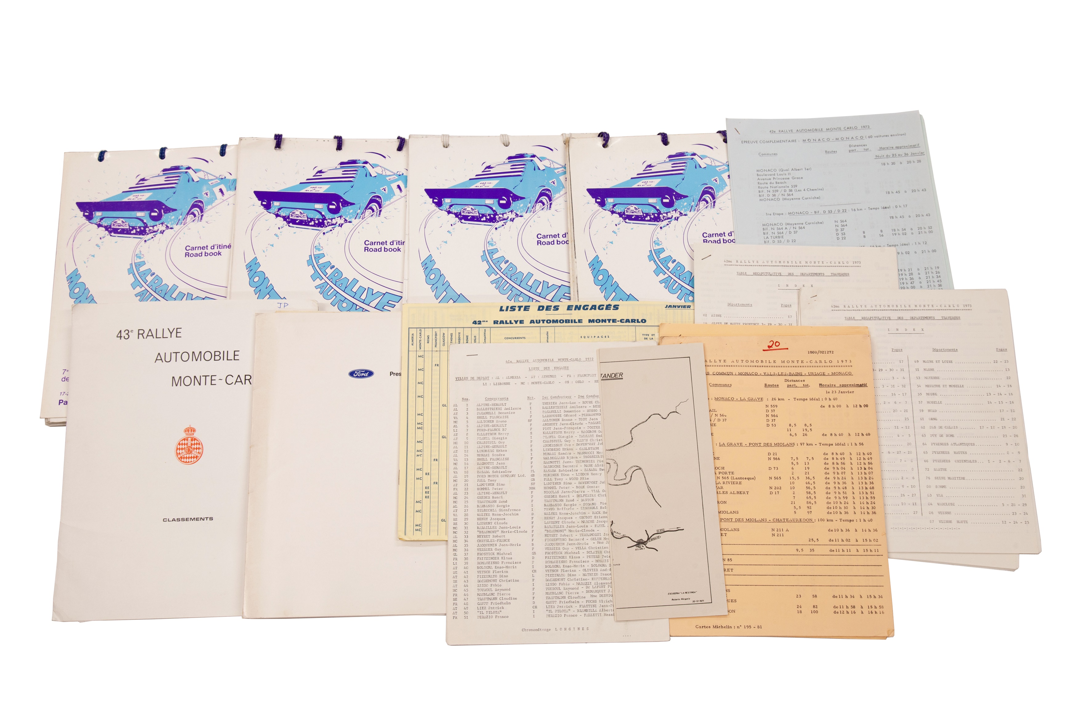Lot 255 - Monte Carlo Rally Paperwork, 1972-1976
