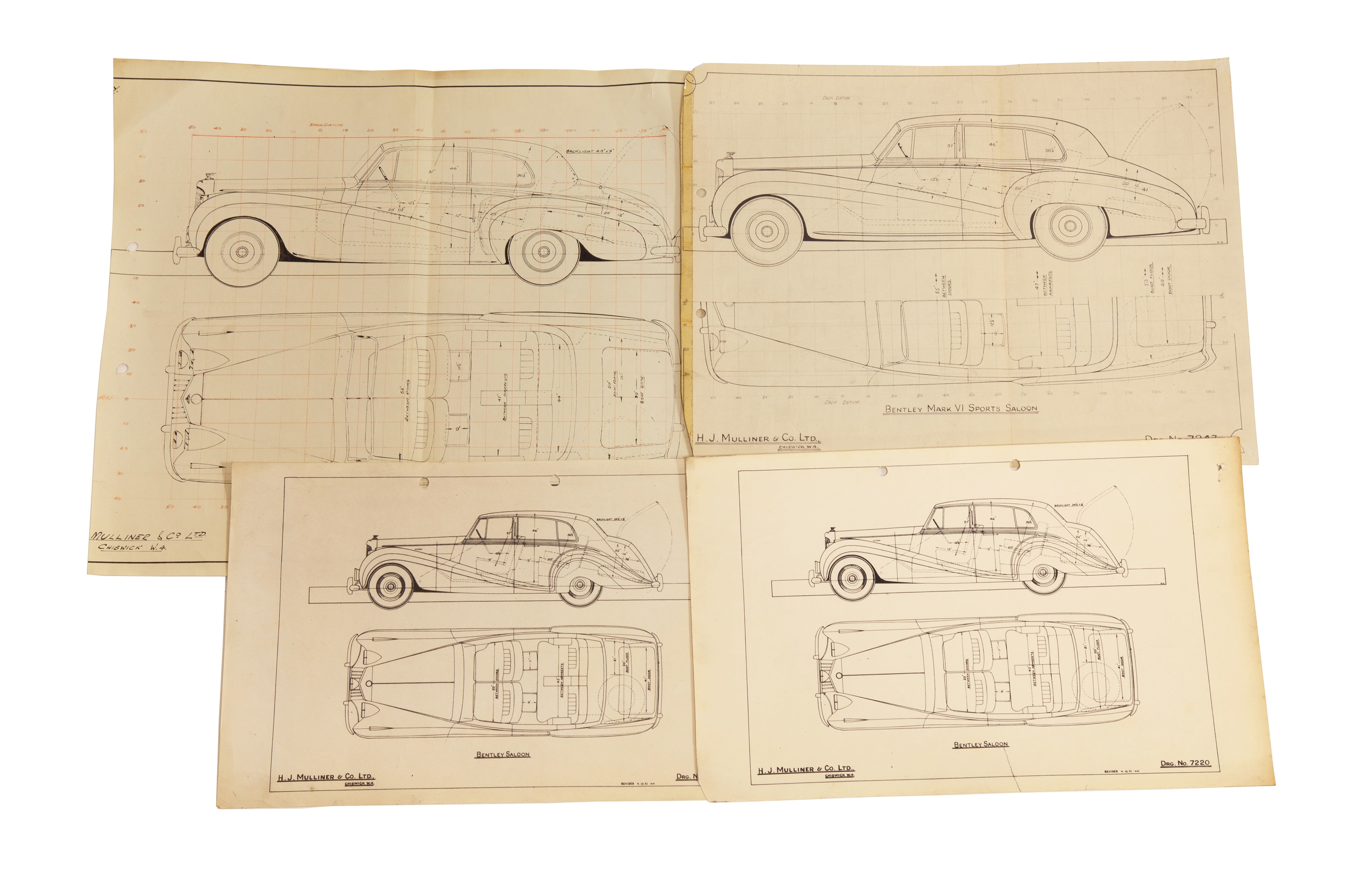 Lot 308 - Four Period Blueprint-Type Technical