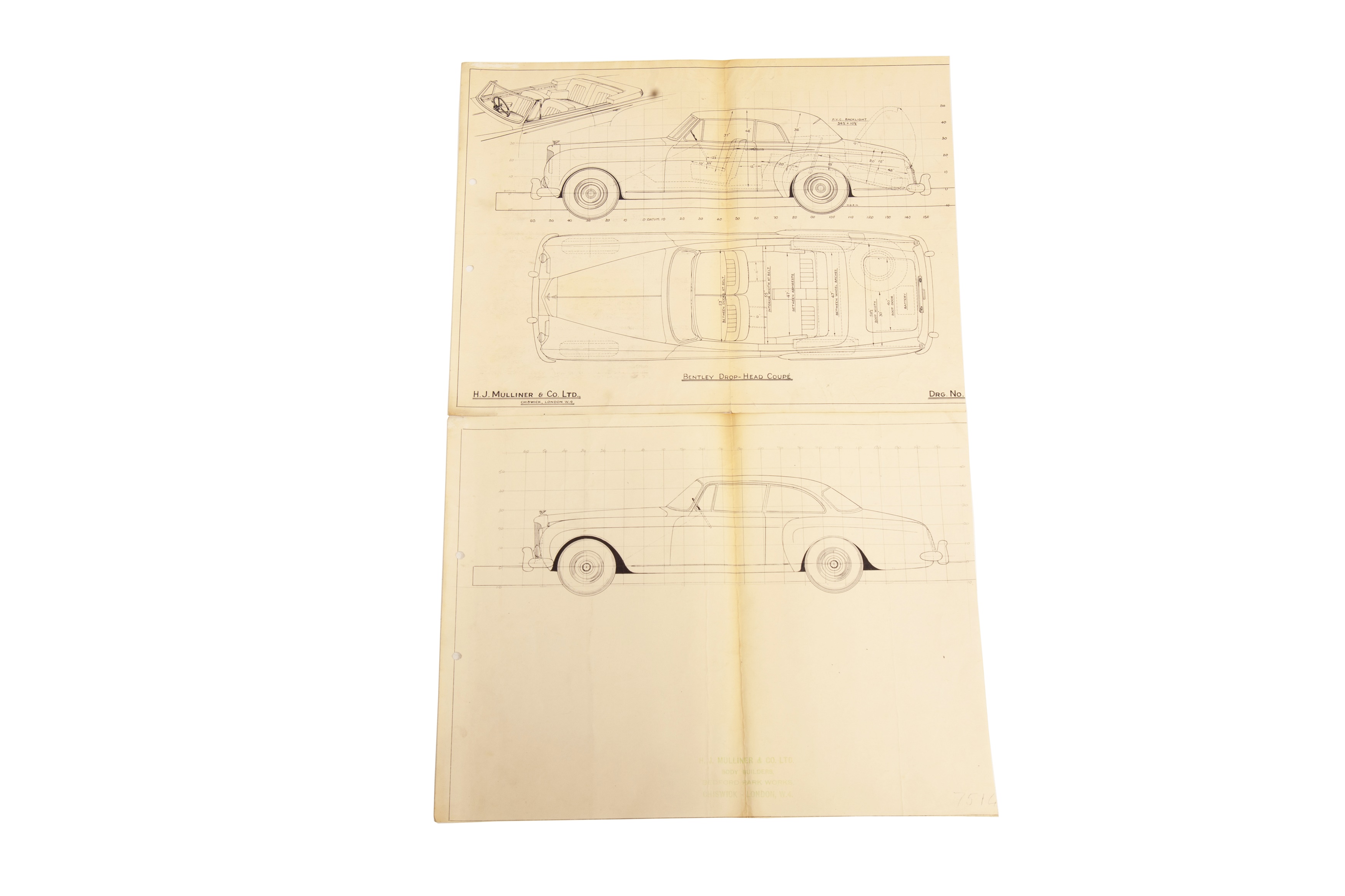 Lot 310 - Two Period Bentley Blueprint-Type Technical
