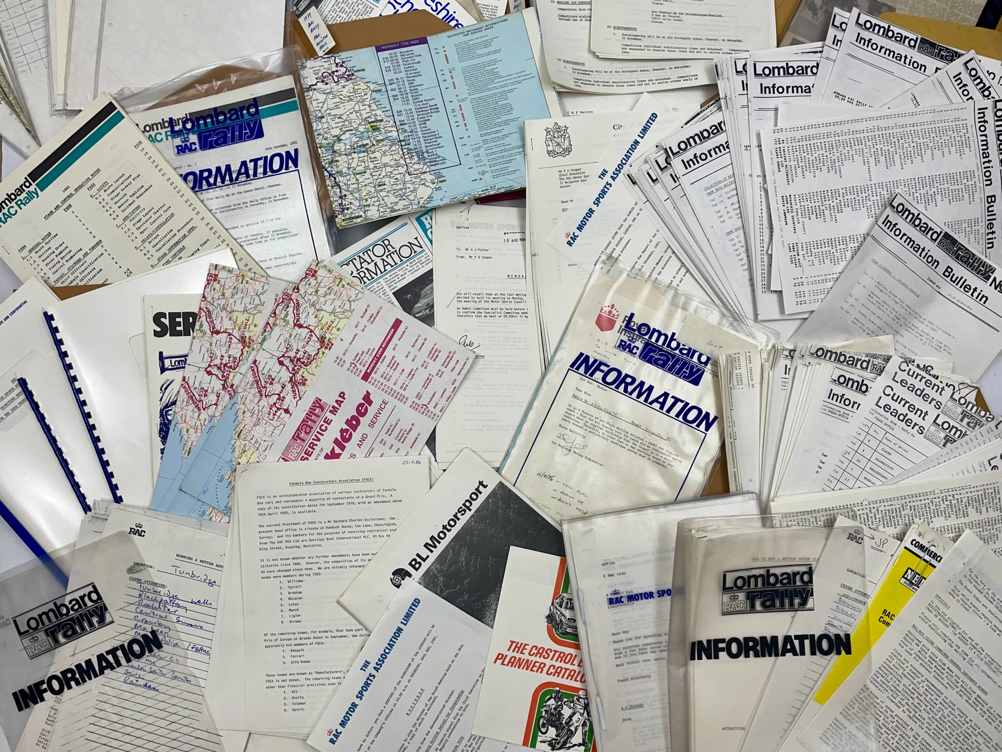 Lot 600 - Large Collection of RAC Rally Paperwork,