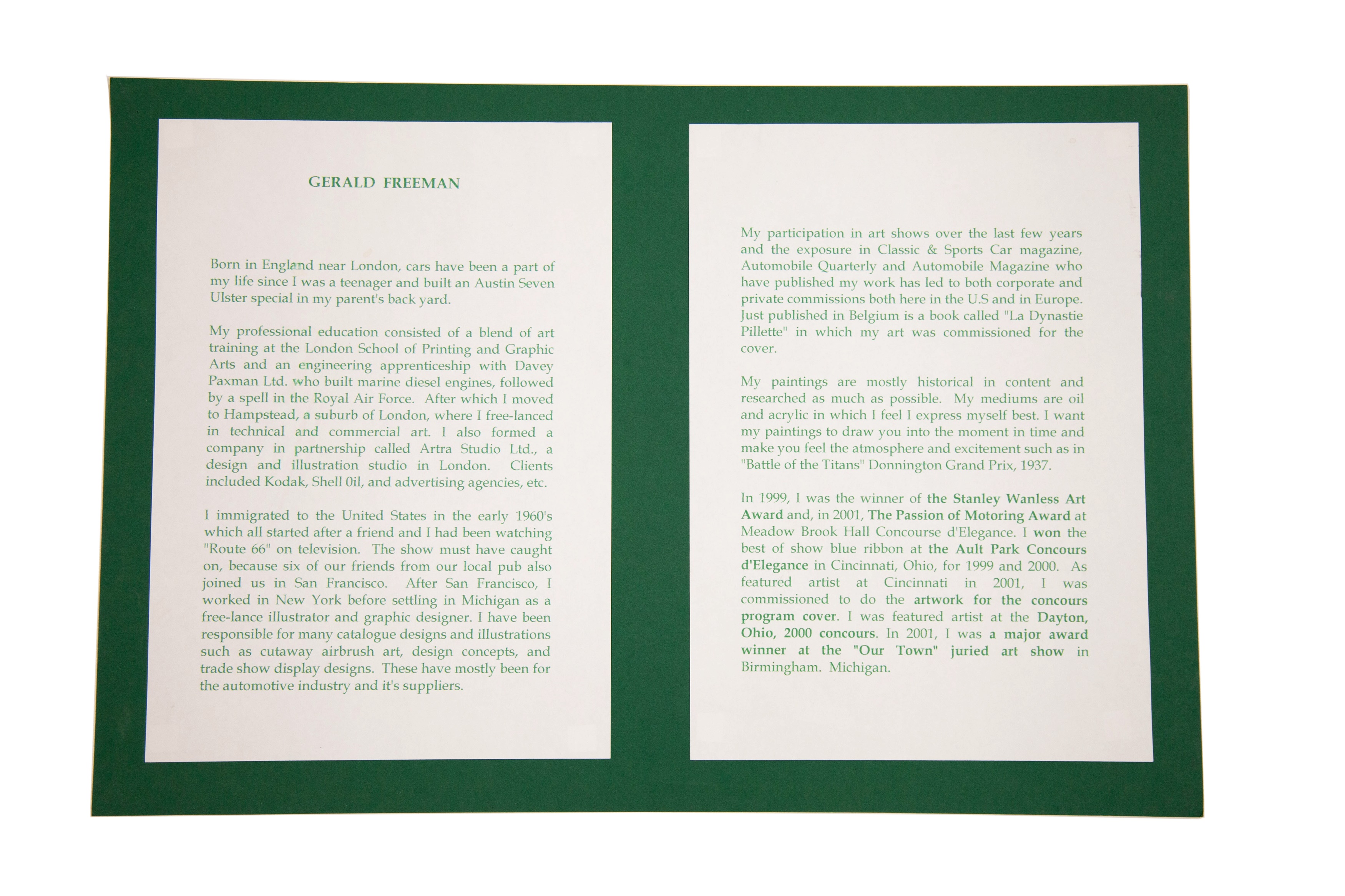 Lot 422 - Gerald Freeman Artwork Print, Depicting