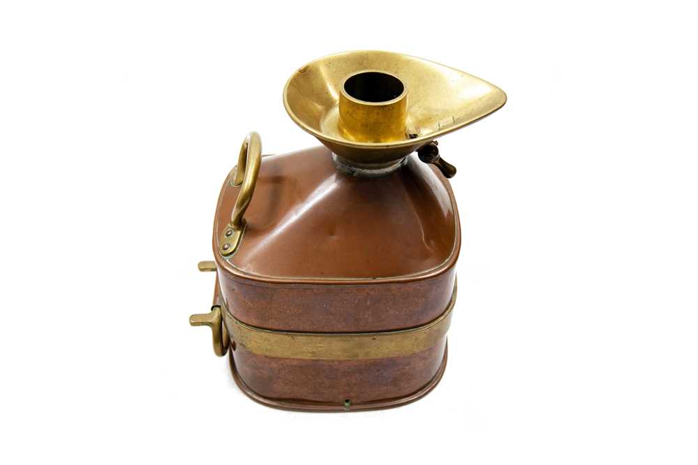 Lot 262 - An Early Copper and Brass Petrol Measure
