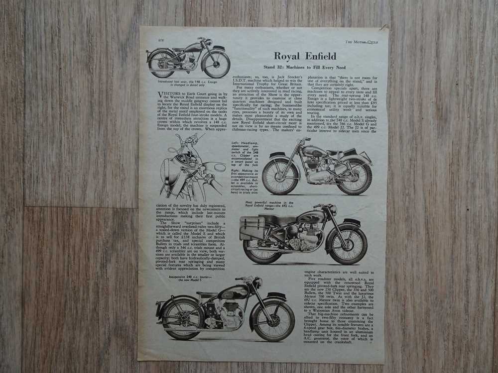 Lot 207 - 1954 Royal Enfield Model S 250