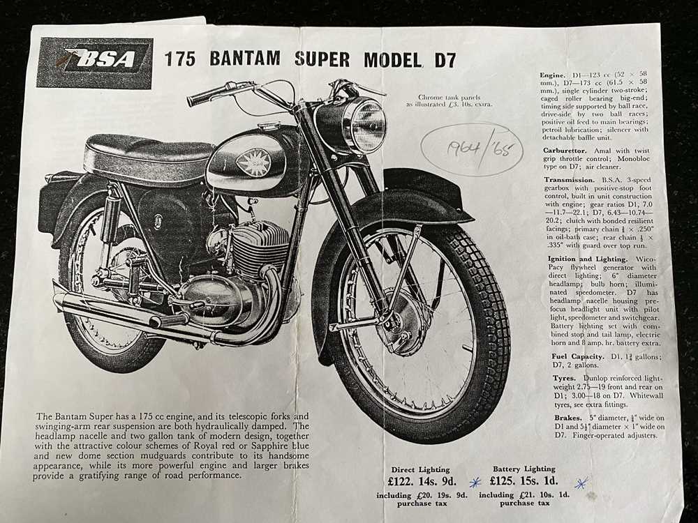Lot 212 - 1965 BSA Bantam 175
