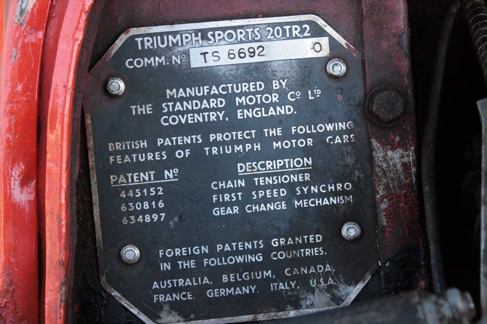 Lot 248 - 1955 Triumph TR2