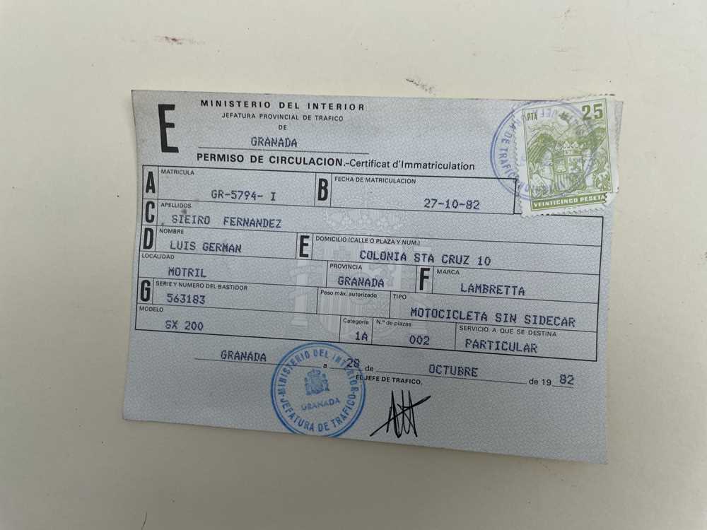 Lot 103 - 1982 Lambretta Serveta Serie 80 SX200