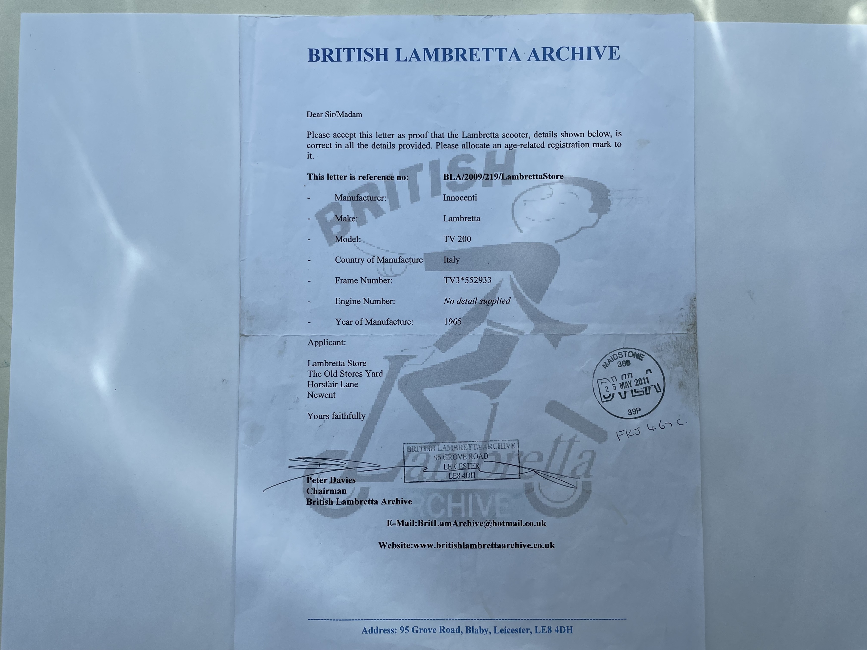 Lot 17 - 1965 Lambretta TV200