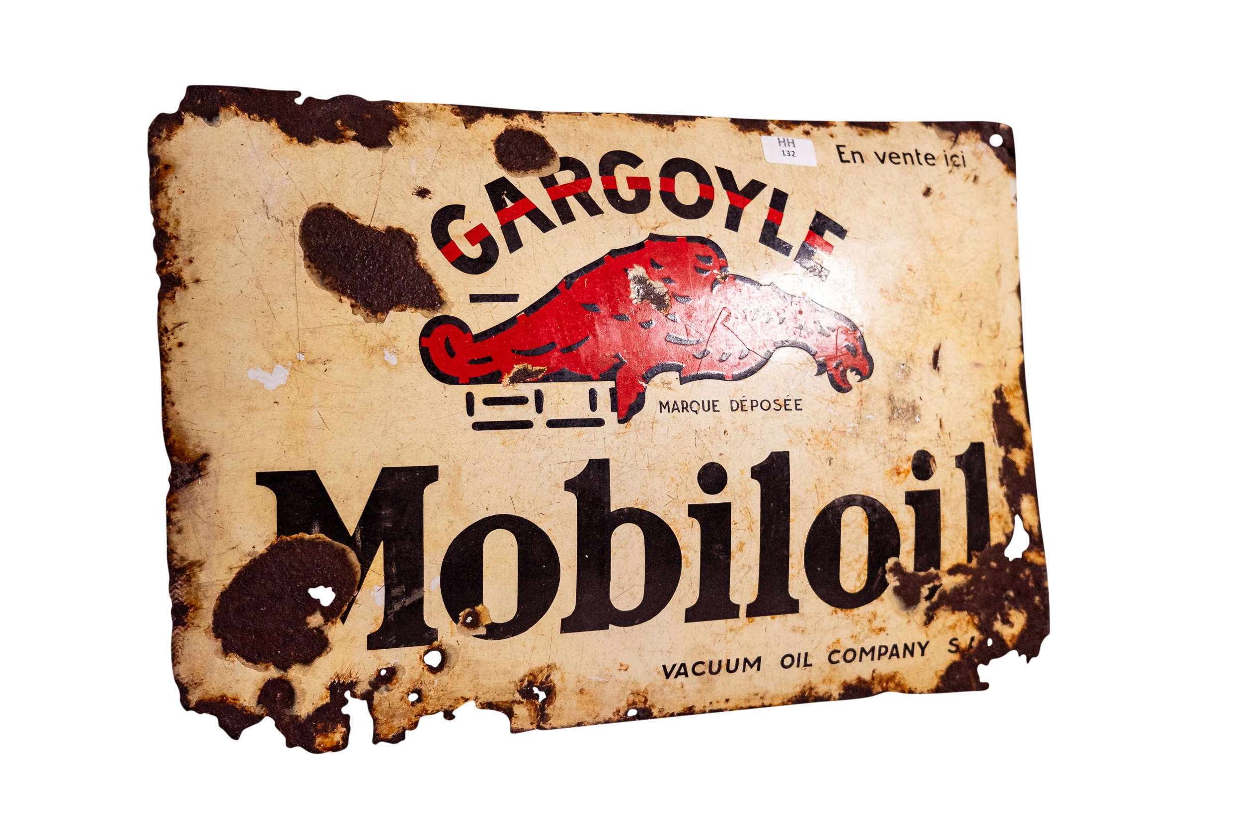 Lot 132 - Mobiloil Gargoyle Enamel Sign