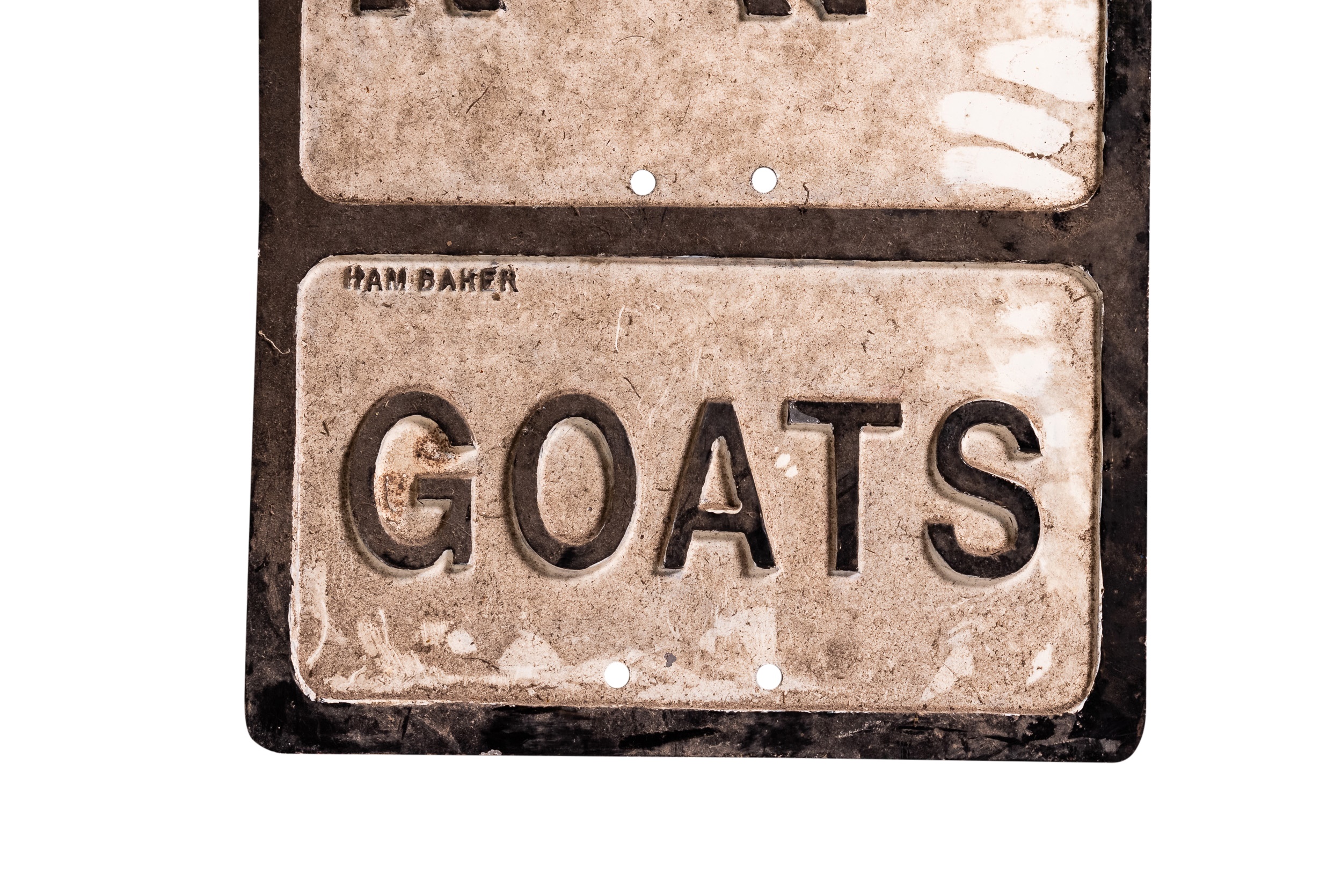 Lot 144 - ‘Goats’ Cast Aluminium Road Sign