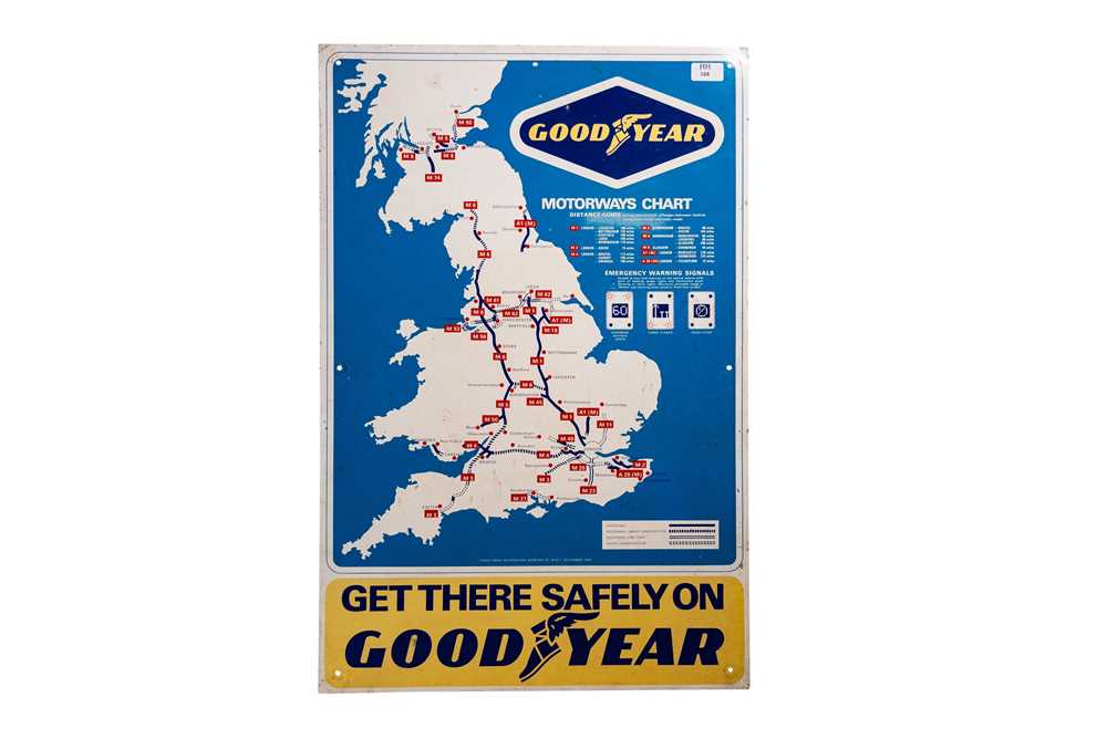 Lot 168 - Goodyear ‘Motorways Chart’ Garage Sign