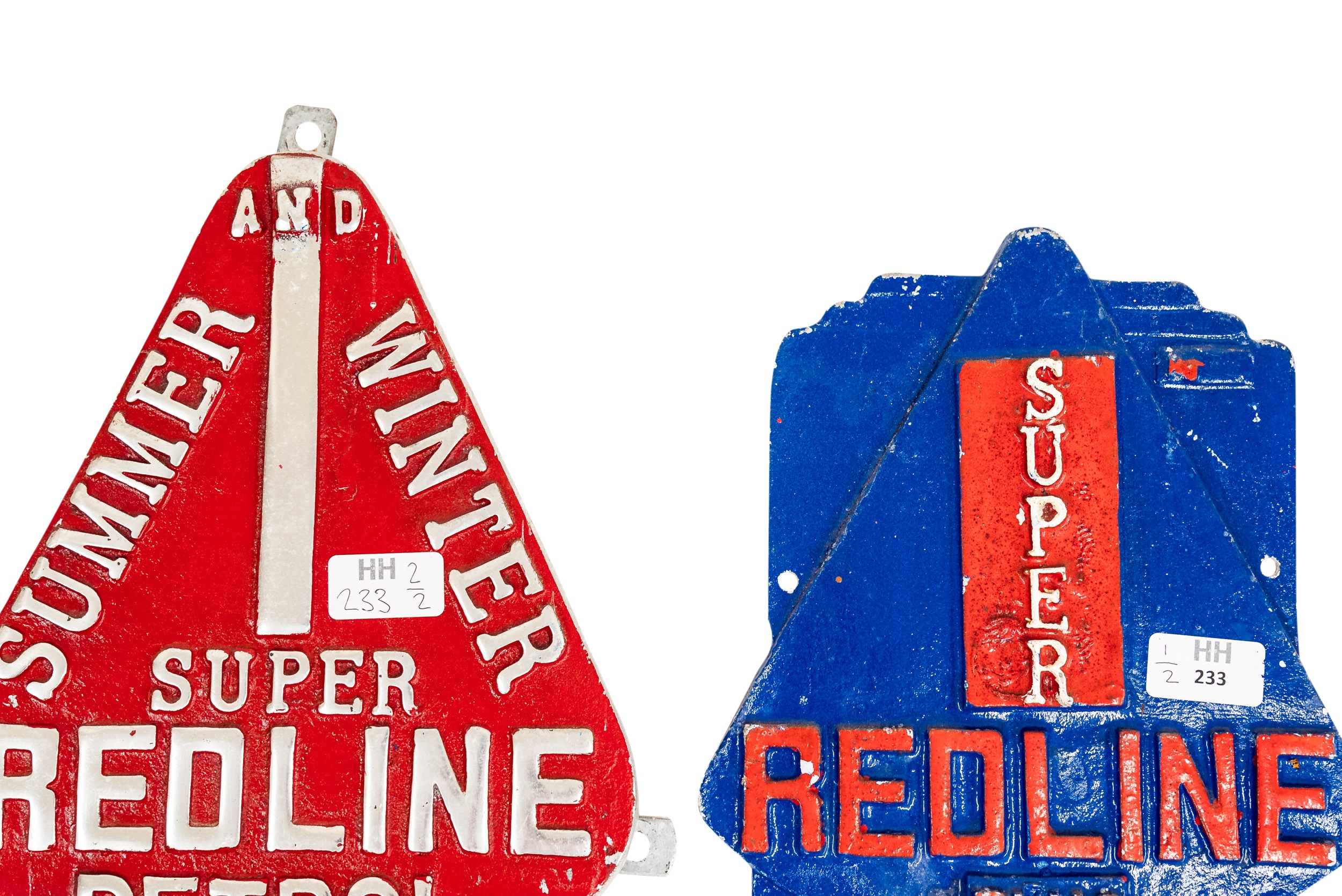 Lot 233 - Two Redline Cast Petrol Pump Signs