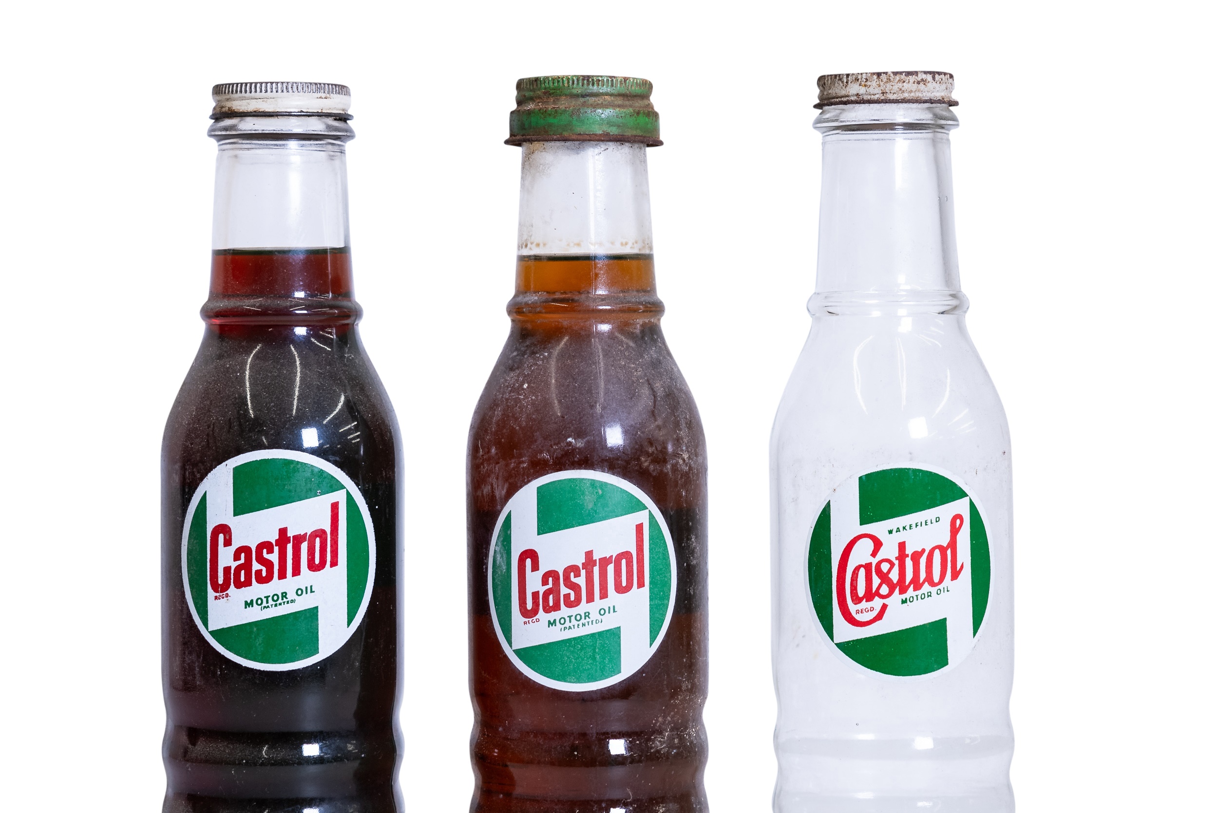 Lot 300 - Three Castrol Glass Oil Bottles