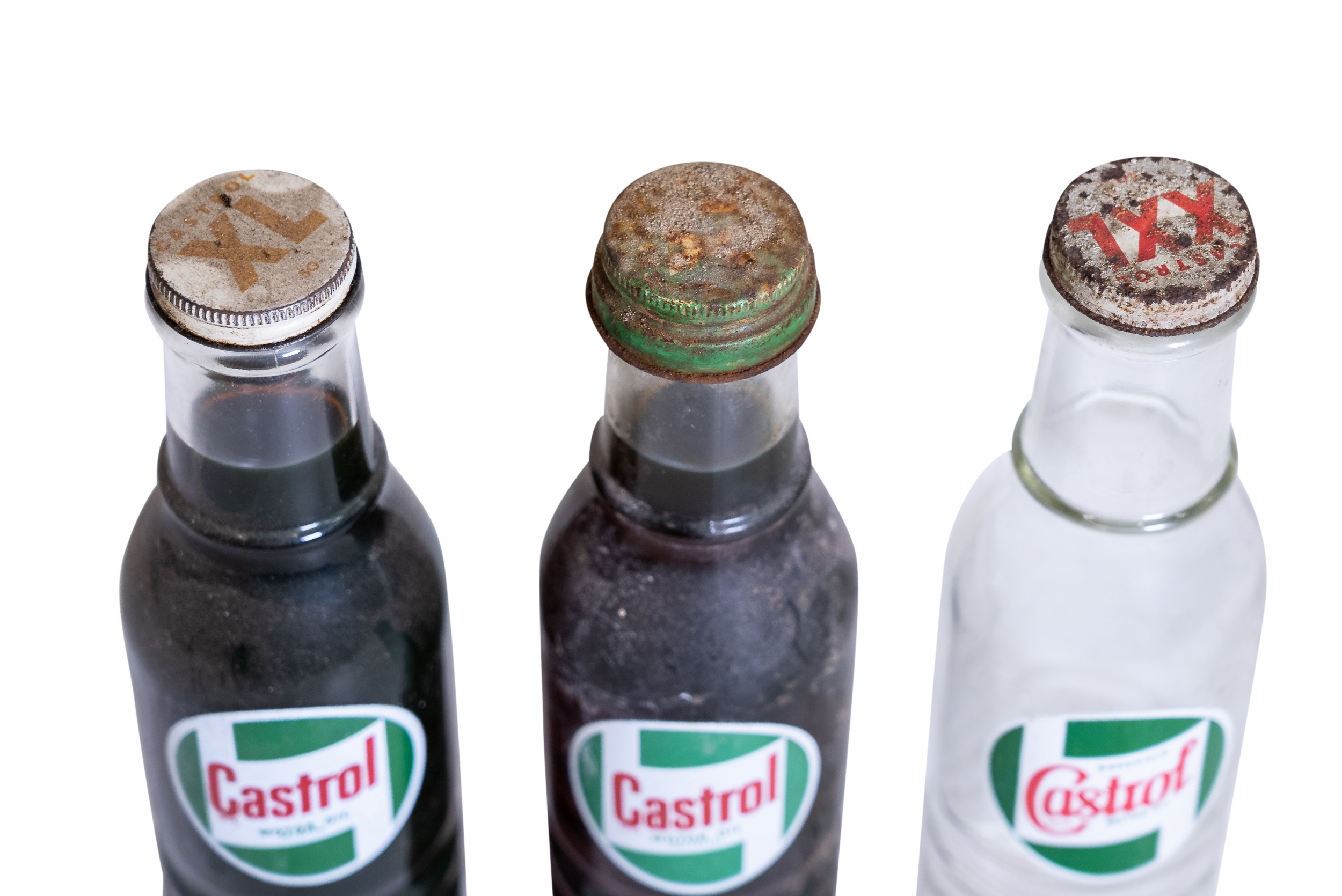 Lot 300 - Three Castrol Glass Oil Bottles