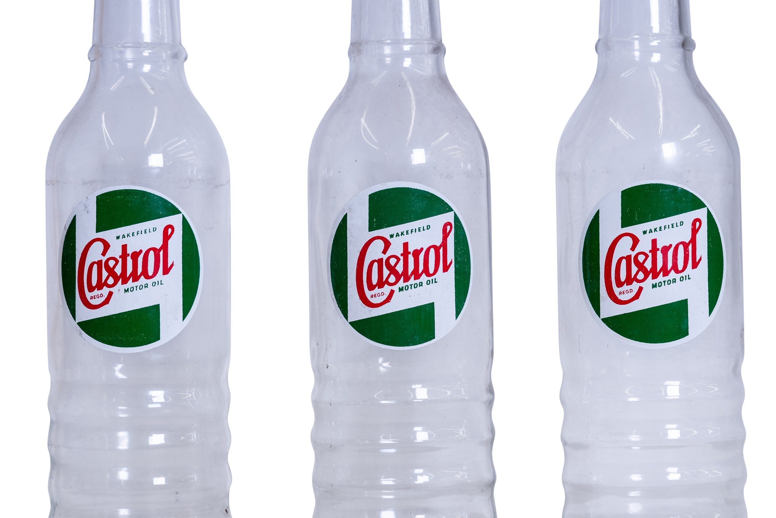 Lot 301 - Three Castrol Glass Oil Bottles