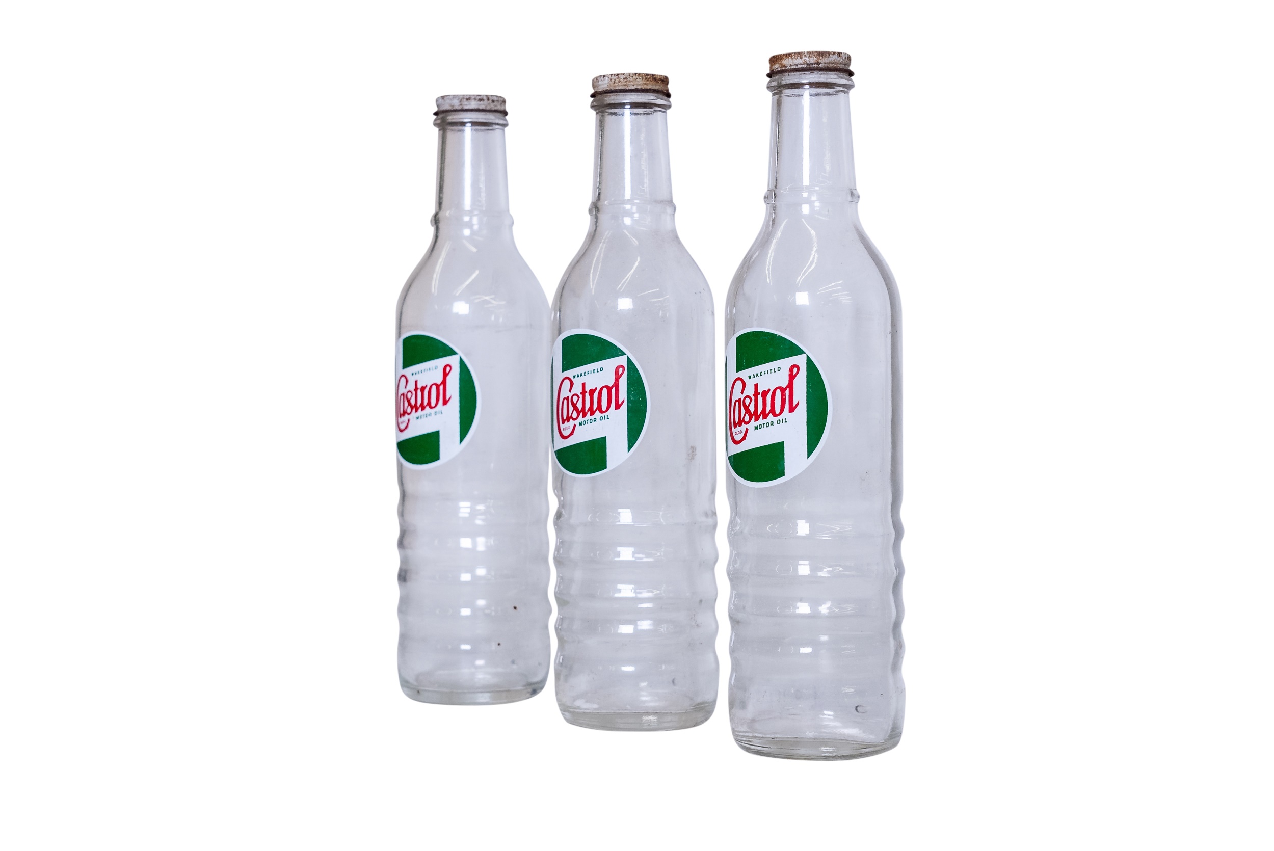 Lot 301 - Three Castrol Glass Oil Bottles