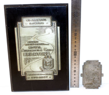 Lot 920 - 1939 Rac Rally Competitors Award & Dashboard