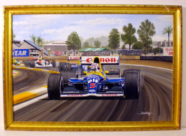Lot 525 - Nigel Mansell/Renault Original Artwork By