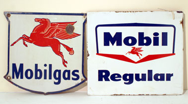 Lot 703 - Two Mobil Enamel Signs