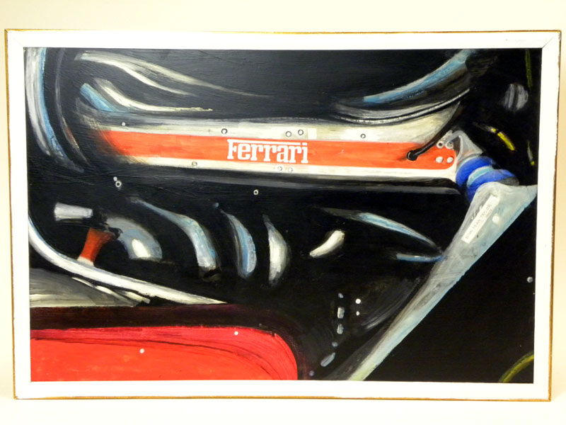 Lot 500 - Ferrari Engine Original Oil Painting By