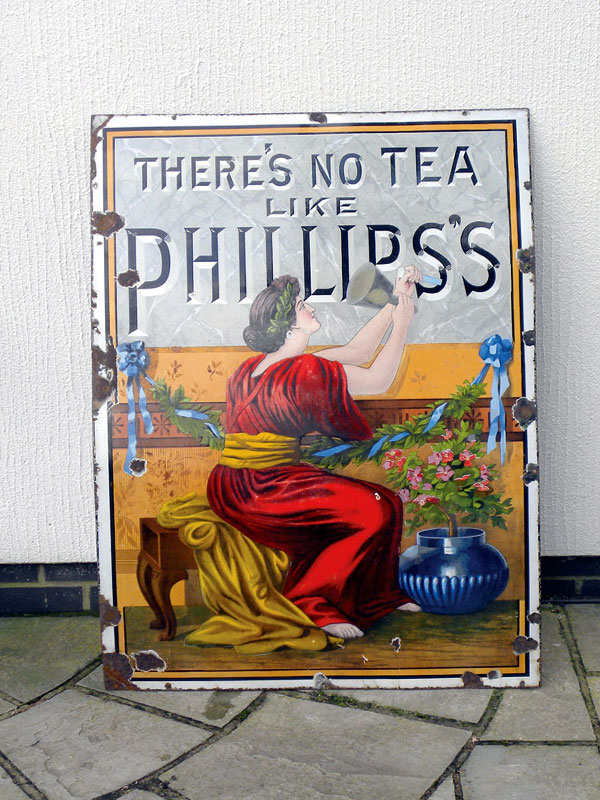 Lot 27 - Phillips Tea Pictorial Enamel Sign