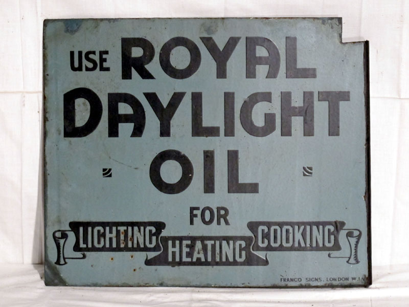 Lot 50 - 'Royal Daylight Oil' Enamel Advertising Sign