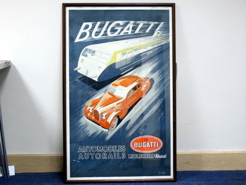 Lot 154 - A Framed/Glazed Reproduction Bugatti
