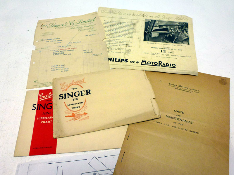 Lot 281 - Singer Paperwork