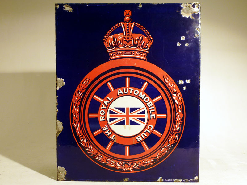 Lot 103 - The Earliest RAC Enamel Sign Produced
