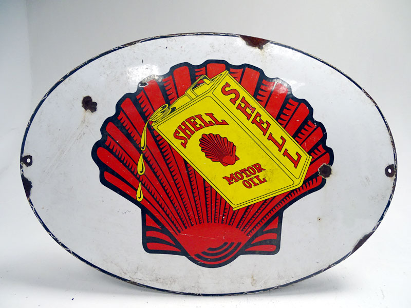 Lot 127 - Shell Motor Oil Enamel Sign
